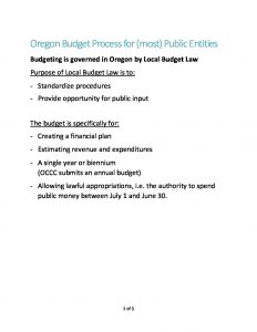 Oregon Budget Process - Oregon Coast Community College